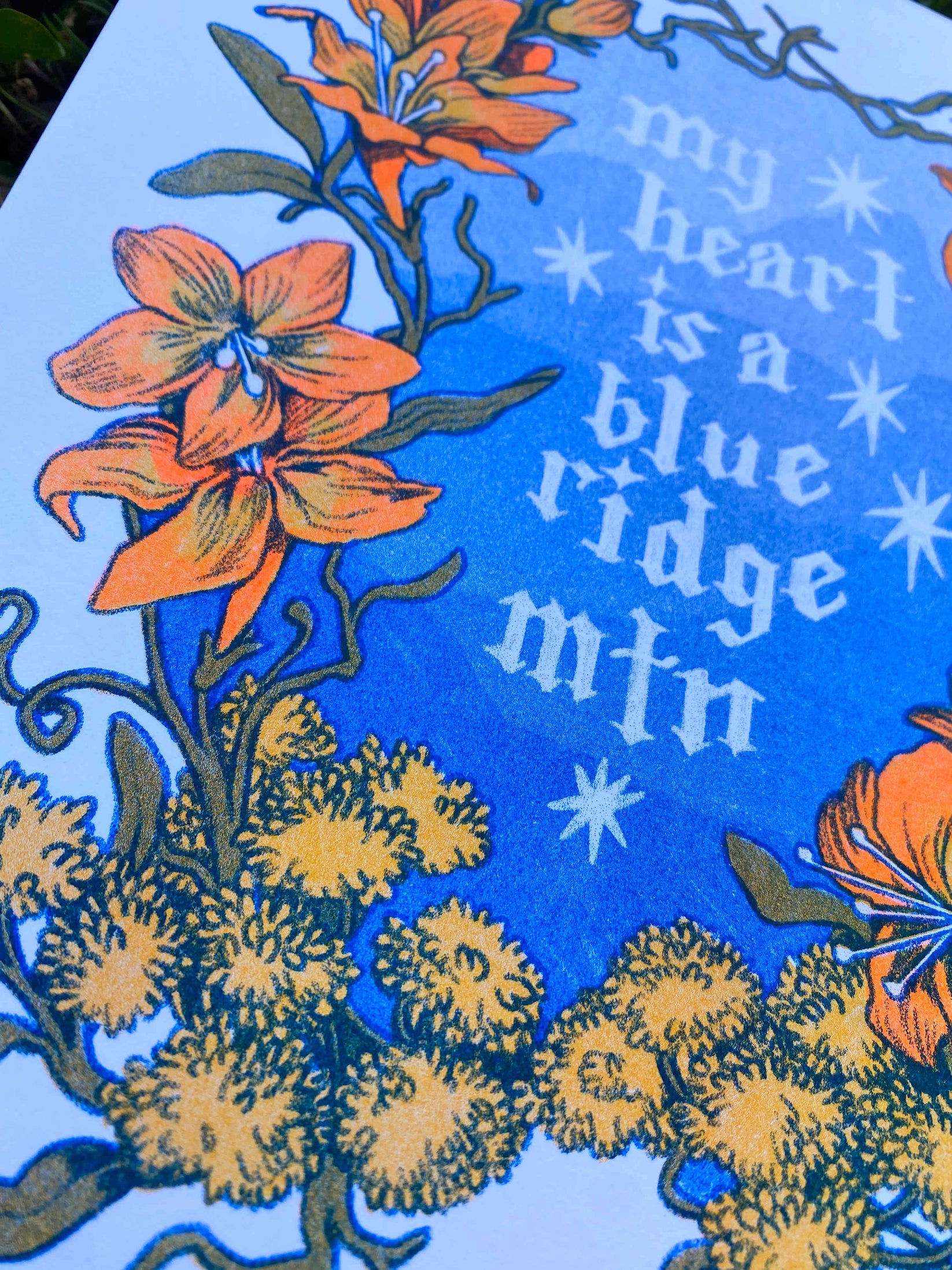 My Heart is a Blue Ridge Mountain Riso Print – Altargokart
